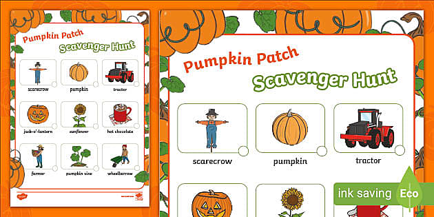 KS1 Pumpkin Patch Scavenger Hunt - Autumn - Harvest - Twinkl
