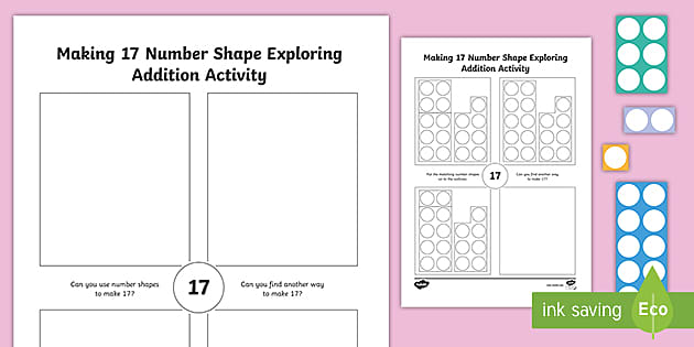 👉 Making 17 Number Shape Exploring Addition Activity