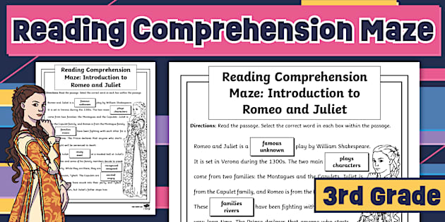Third Grade Reading Comprehension Maze: Introduction to Romeo and Juliet