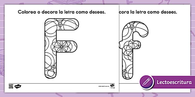 Hoja para colorear: La letra F (teacher made) - Twinkl