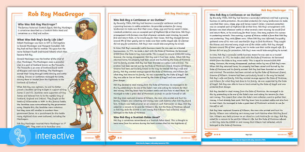 Interactive PDF: Rob Roy MacGregor Reading Comprehension