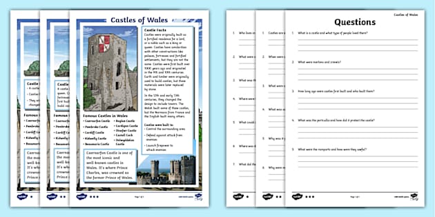 Welsh Castles Reading Comprehension Activity | Twinkl