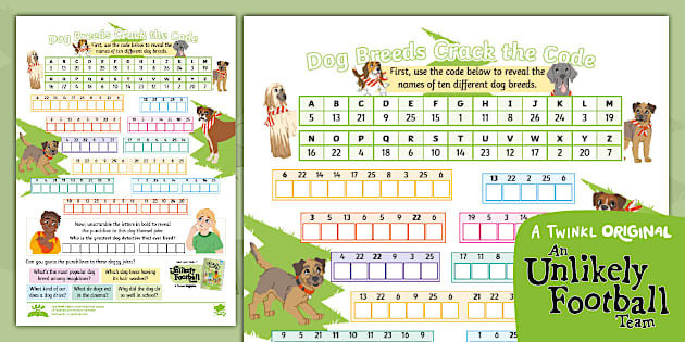 Dog Breeds Crack the Code Activity (teacher made) - Twinkl