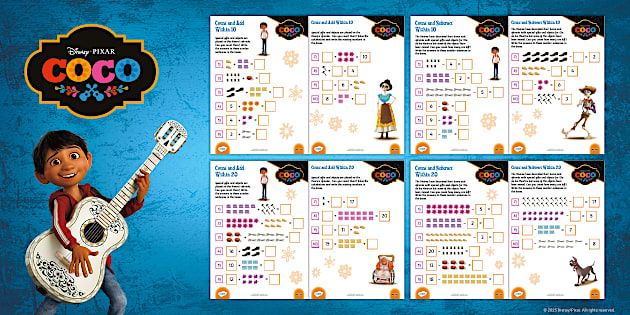 👉 Coco: Count and Add/Subtract Maths Activity Sheets