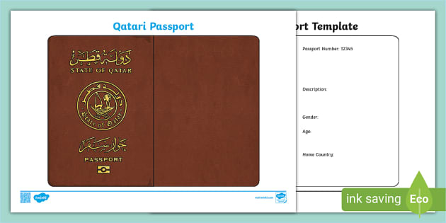Qatar Passport Worksheet (Hecho por educadores) - Twinkl
