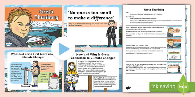 Greta Thunberg Assembly Pack (teacher made) - Twinkl