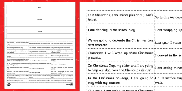 Christmas Verbs (teacher made) - Twinkl