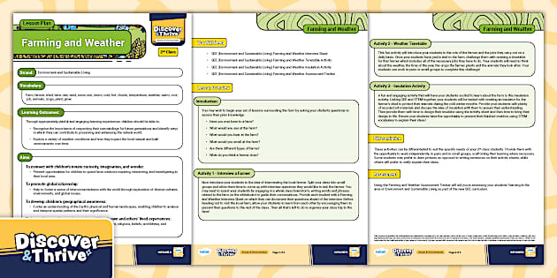 SEE Farming and Weather Lesson Plan (teacher made) - Twinkl