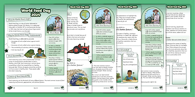 World Food Day Reading Comprehension