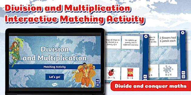 Division and Multiplication Interactive Matching Activity