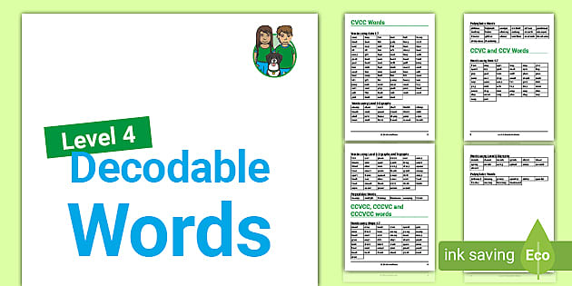 Level 4 / Phase 4 Word Booklet (Teacher-Made)