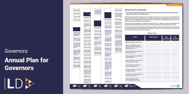 Annual Plan For Governors: What Needs Attention and When?
