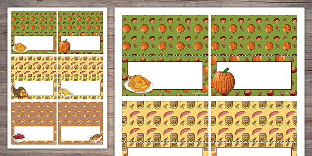 Thanksgiving Food Labels | Twinkl Party (teacher made)