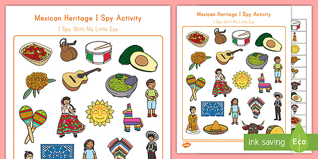 Mexican Heritage I Spy Game | Printable Worksheet | Twinkl