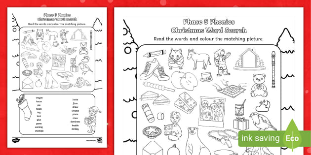 Phase 5 Phonics Christmas Word Search (teacher made)