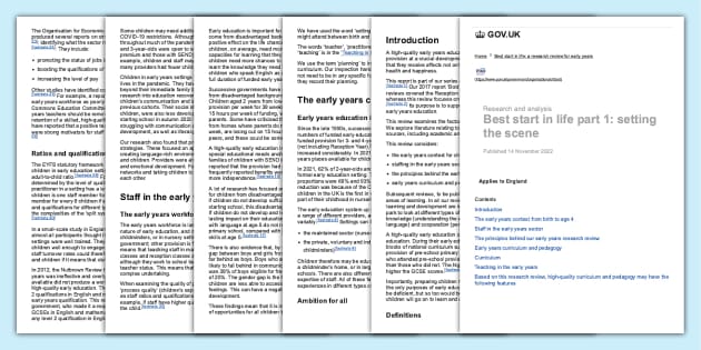 FREE! - Best start in life: a research review for early years (part 1 ...