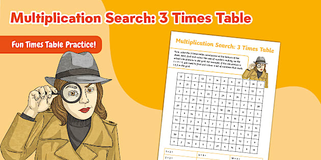 Multiplication Search: 3 Times Table