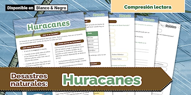 Comprensión lectora sobre los huracanes