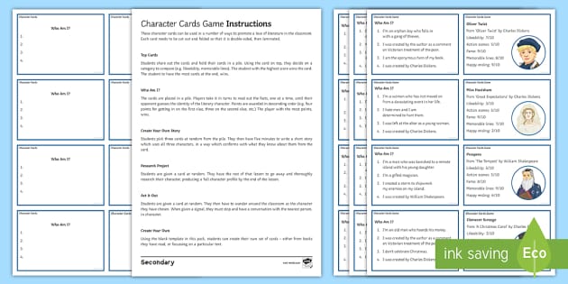FREE! - World Book Day: Literary Characters Card Game