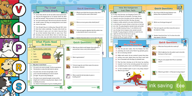 KS1 60-Second Reads: Animals and Living Things Activity Pack
