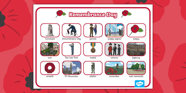 KS1 Remembrance Day Word Bank (Teacher-Made) - Twinkl