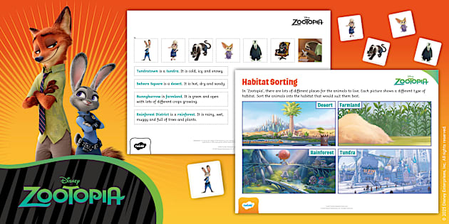 Zootopia: Habitat Sorting Activity