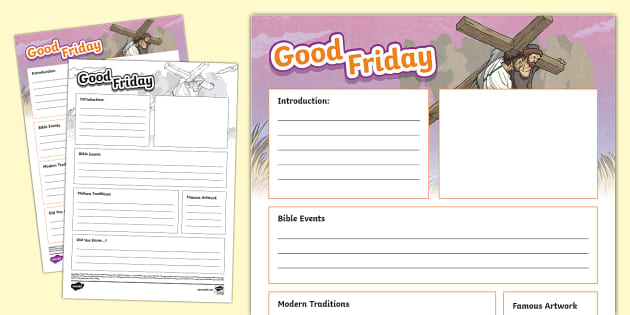 Good Friday Non-Chronological Report Template (teacher made)
