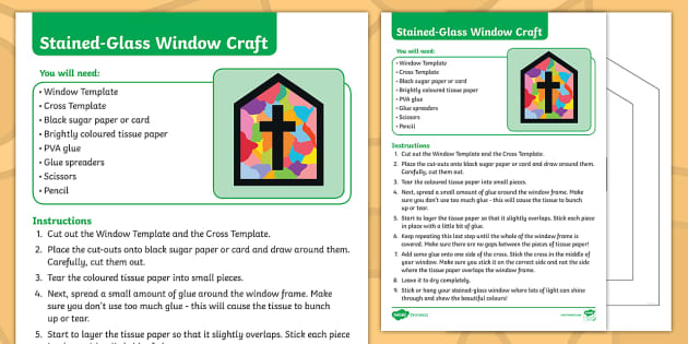 Stained-Glass Window Craft Instructions (teacher made)
