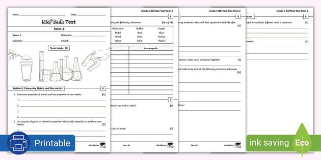 Grade 5 NS/Tech Test Term 2 (ティーチャーメイド)