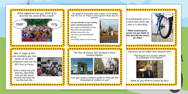 Tour de France Literacy Challenge Cards