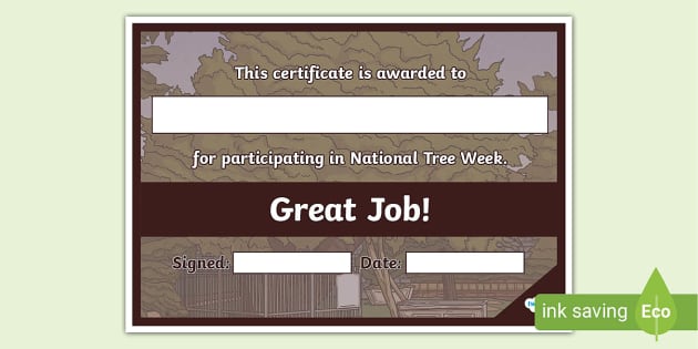National Tree Week Certificate (teacher made) - Twinkl National Tree Week Certificate (teacher made) - Twinkl