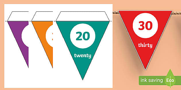 Counting in 10s Number Words Display Bunting - Twinkl