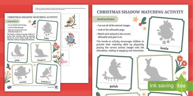 Christmas Shadow Matching Activity (teacher made) - Twinkl