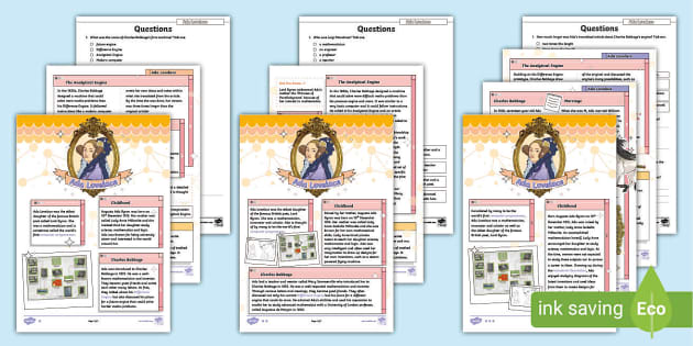 LKS2 Ada Lovelace Differentiated Comprehension Activity