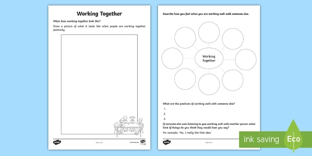 Playing And Working Together Worksheet Team Building Playing And Working Together Worksheet Team Building