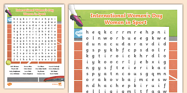 International Women's Day Women in Sport Word Search