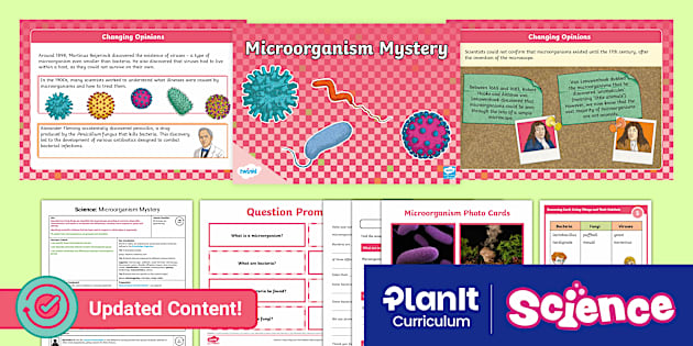 * NEW * Y6 Living Things and Their Habitats Microorganism Mystery Lesson 5