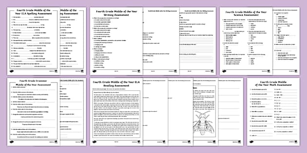 Fourth Grade Middle of the Year Assessment Pack - Twinkl