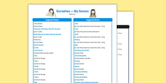 All About Me and Ourselves: My Senses Book List - Twinkl