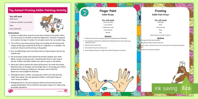 Toy Animal Printing Edible Painting Activity (teacher made)