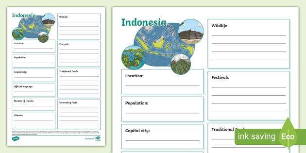 Indonesia Fact File Template (teacher made) - Twinkl