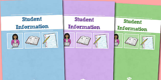 A4 Student Information Divider Covers-student information, divider covers,
