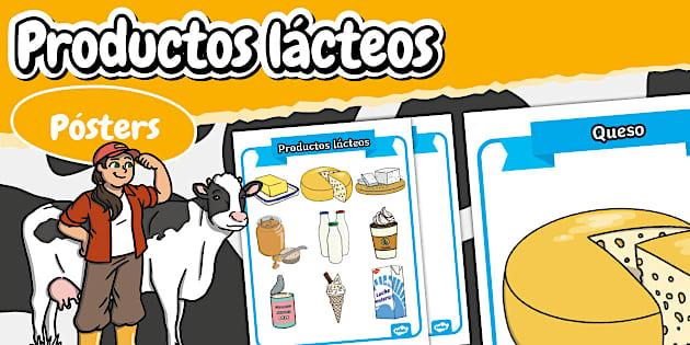 Pósters de productos lácteos: Alimentos para niños