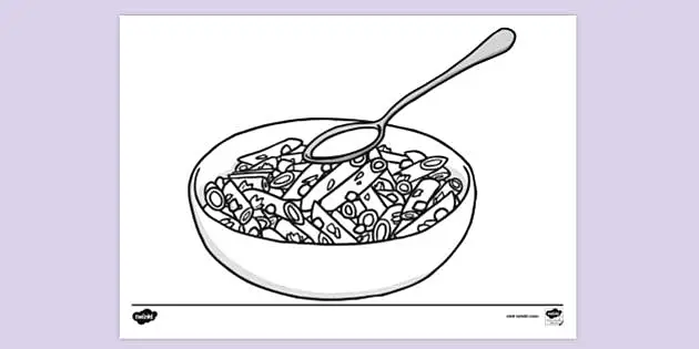 Macaroni And Cheese Coloring Page