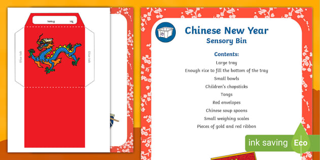 Chinese New Year Sensory Bin (teacher made)