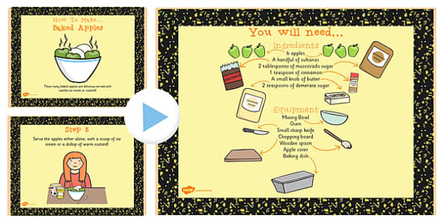 Baked Apple Recipe PowerPoint (teacher made) - Twinkl