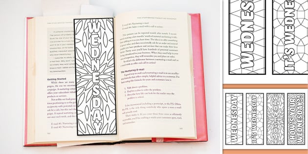 Wednesday Colouring Bookmarks | Twinkl Party - Twinkl