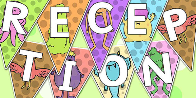 👉 Welcome to Reception Bunting Monster Themed - Twinkl