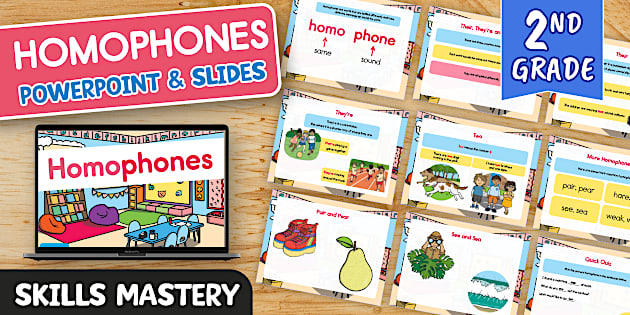 Homophones PowerPoint & Google Slides for K-2nd Grade
