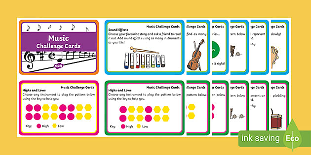 Music Challenge Cards - Years 3-4 - Music - The Arts